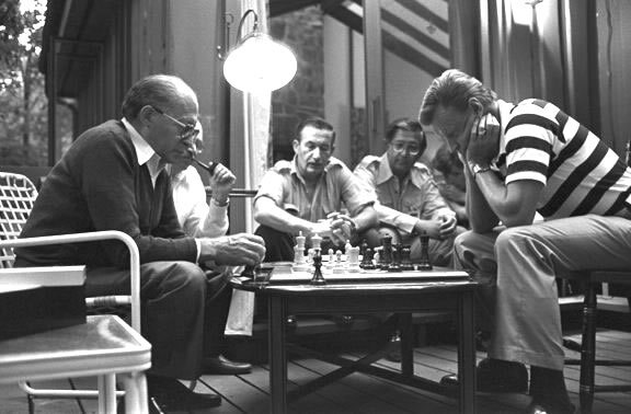 Prime Minister Menachem Begin plays chess at Camp David with National ...