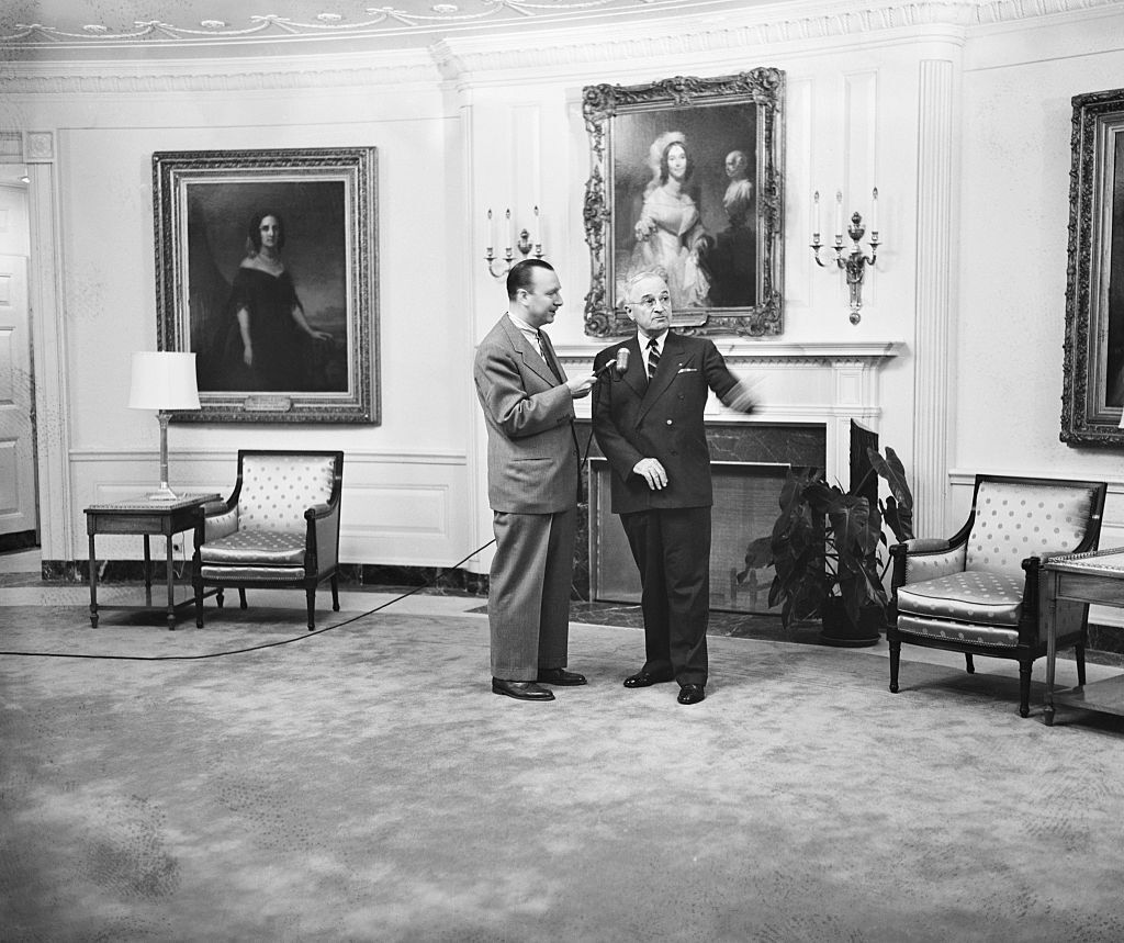 President Harry S. Truman Gives a Tour of the Renovated White House ...
