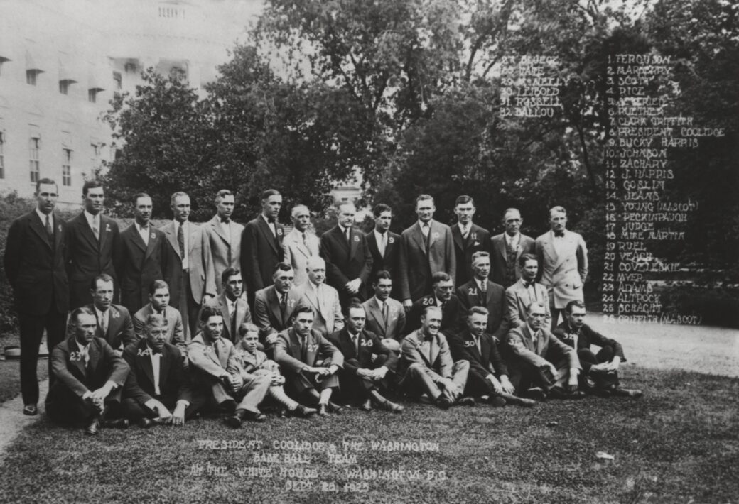 Presidents & Baseball: President Coolidge with the 1925 Washington ...