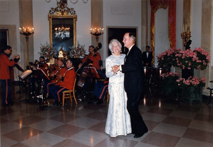 George and Barbara Bush Dance to the Music of the U.S. Marine Band ...