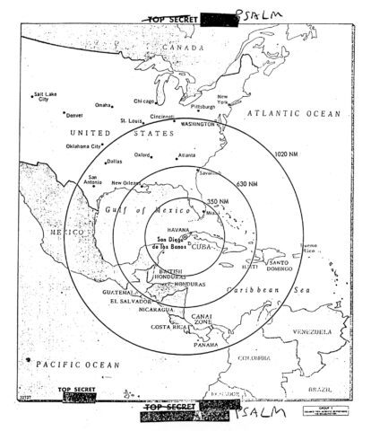 Map showing the range of Cuban-based Soviet missiles - White House ...