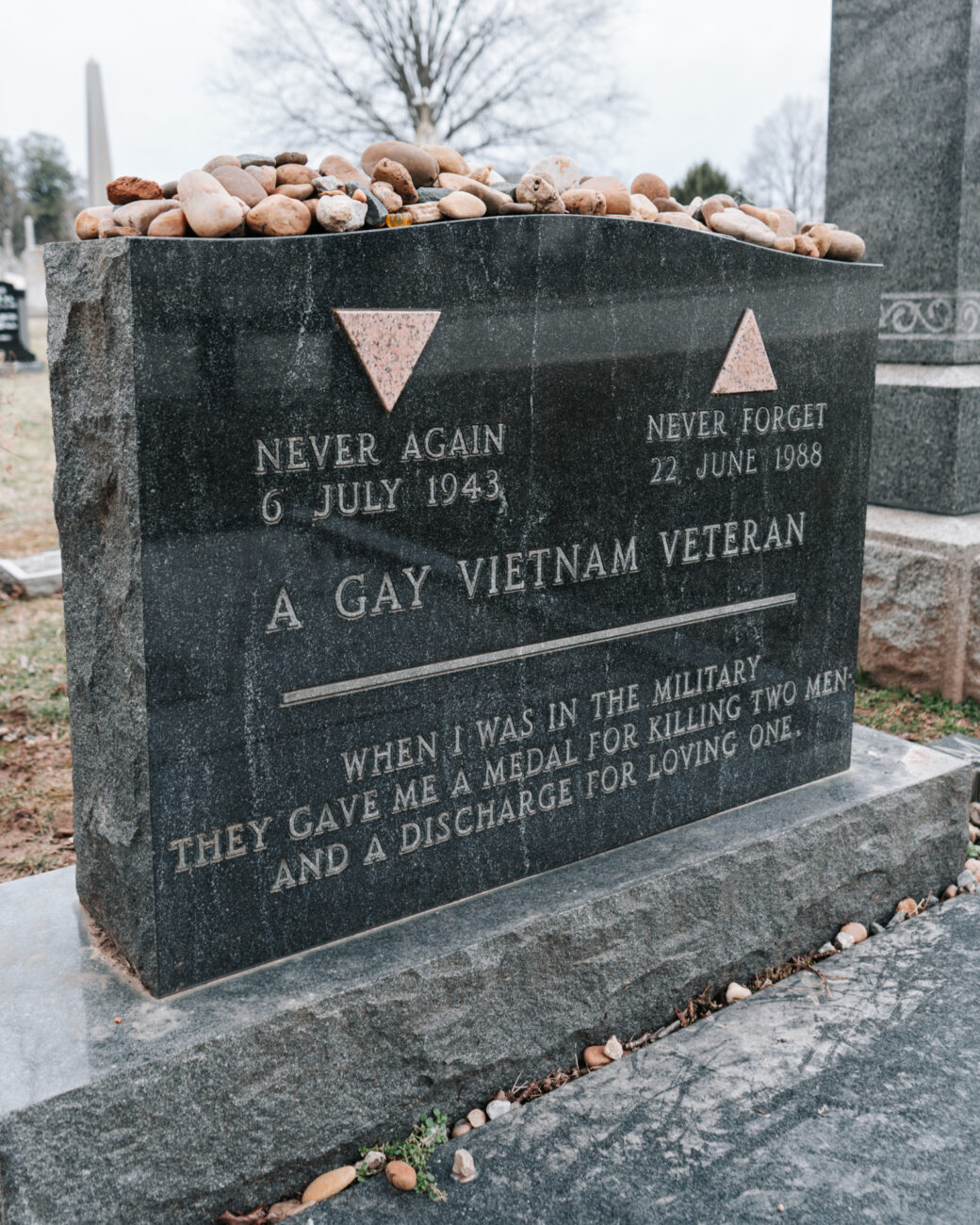 LGBT+ Vietnam Veteran Headstone at Congressional Cemetery - White House ...