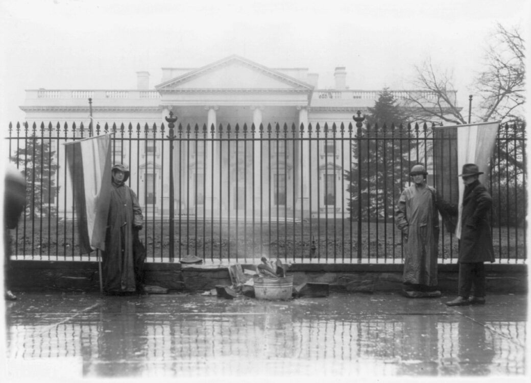 Suffrage Protesters in the Rain - White House Historical Association