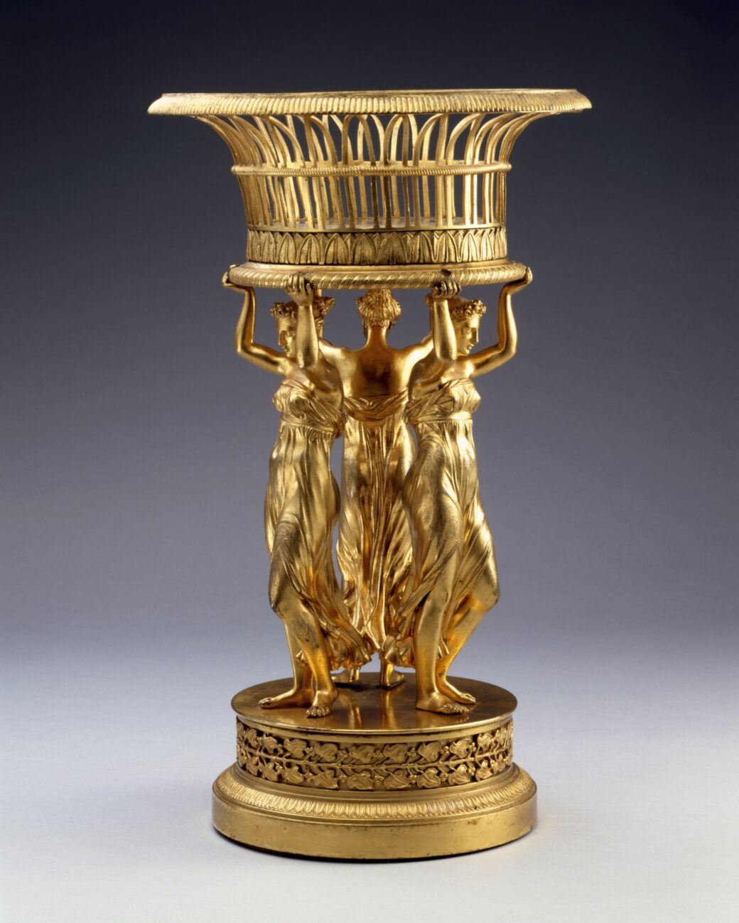 Three Graces Gilded Bronze Basket - White House Historical Association