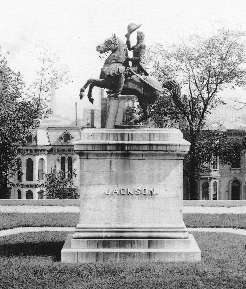Jackson equestrian statue in 1880 - White House Historical Association