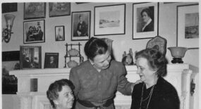 First Lady Eleanor Roosevelt accompanied by her staffers Malvina ...