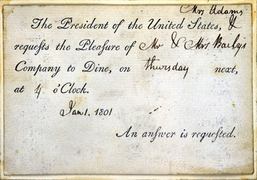 New Year's Day Invitation - White House Historical Association