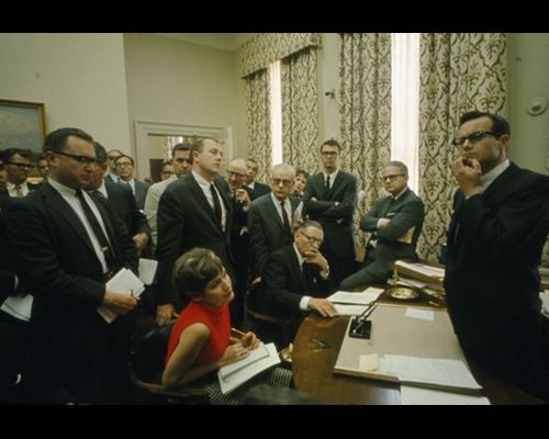 Press Secretary Bill Moyers with Reporters - Photo 1 - White House ...