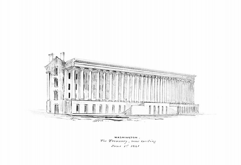 The Treasury building under construction - White House Historical ...