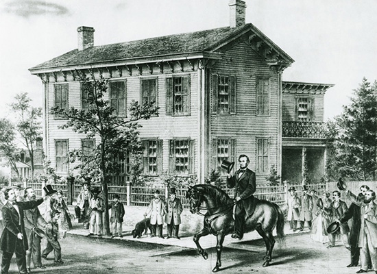 Abraham Lincoln returning to Springfield after the close of the ...
