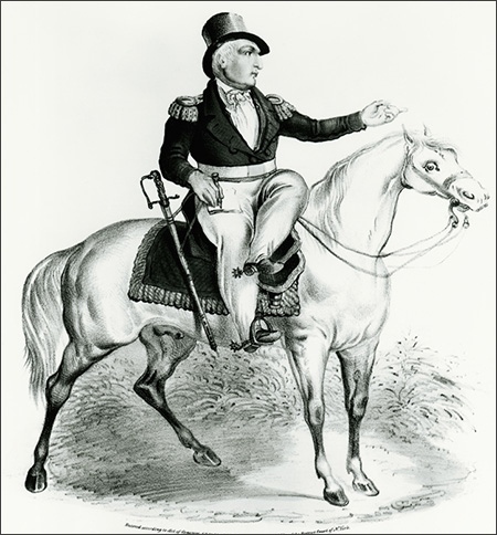 Zachary Taylor and "Old Whitey," lithograph by C.J. Pollard, 1848 ...