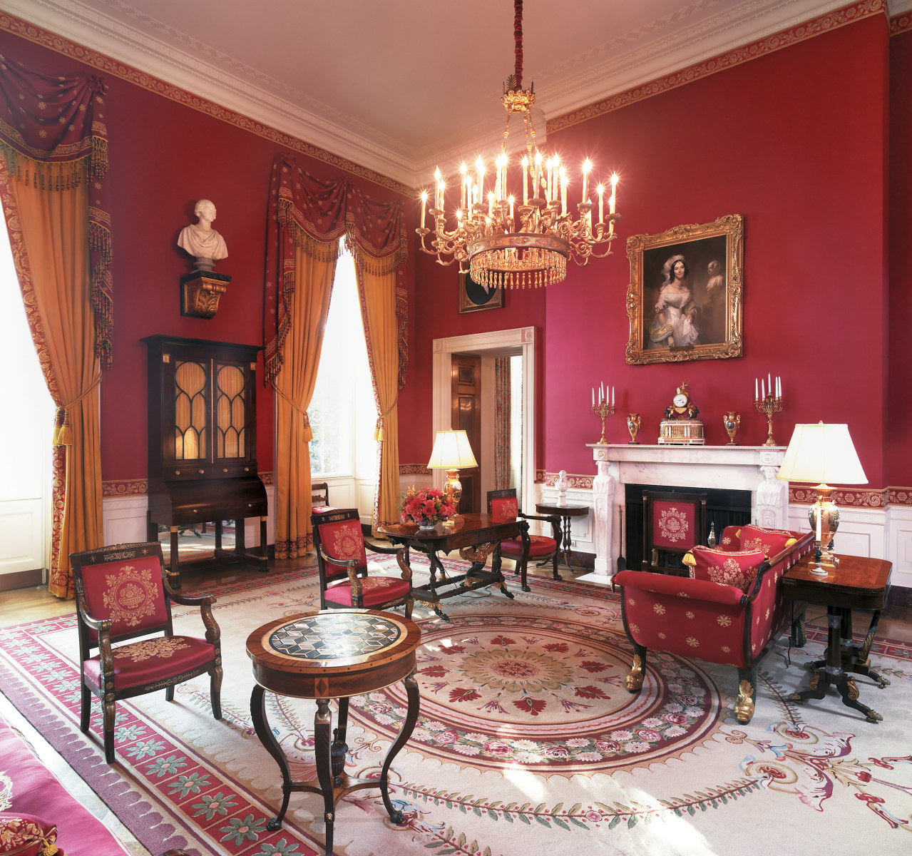 The Red Room in the Polk White House - White House Historical Association